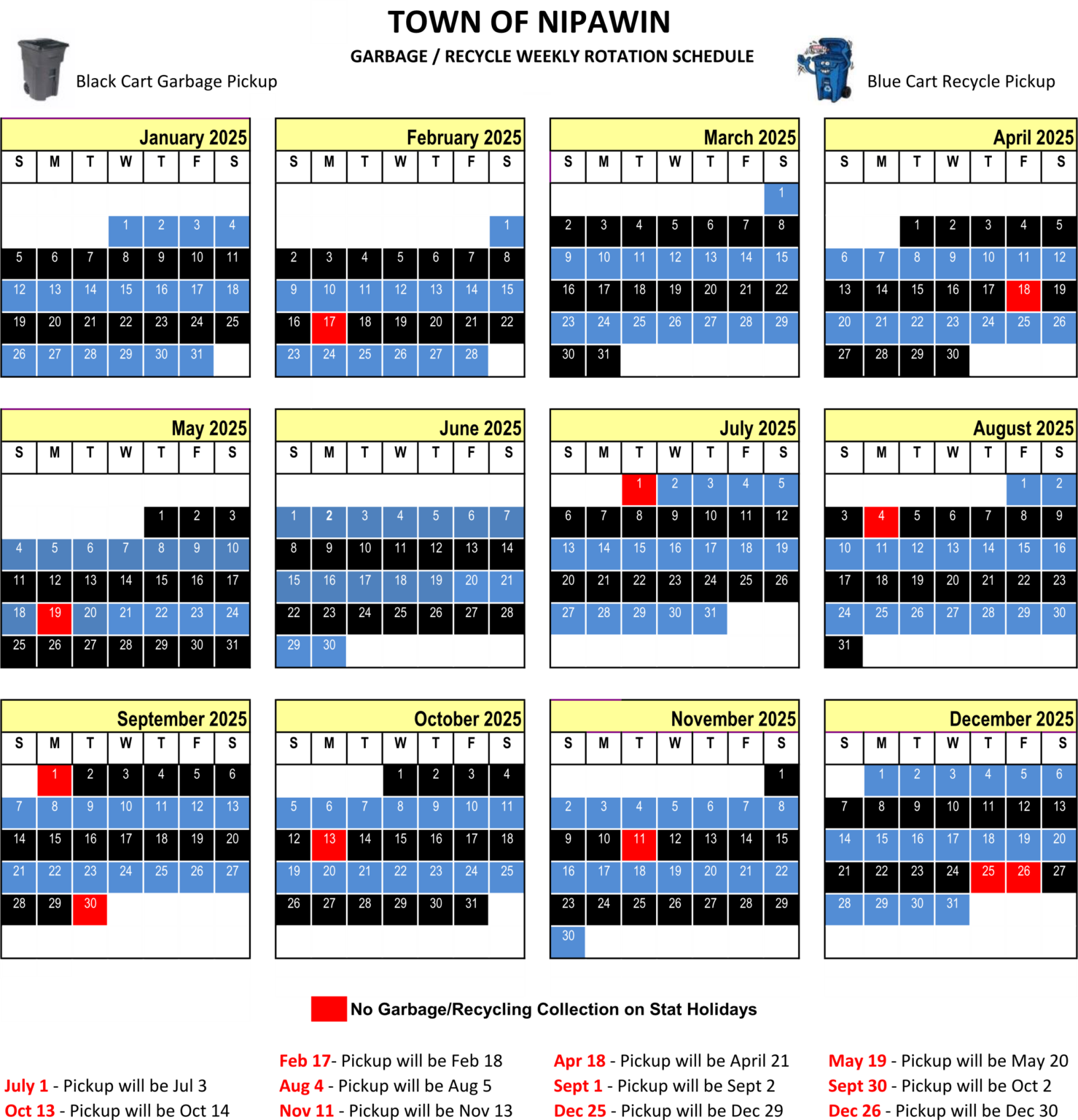Nipawin Area Waste Diversion Site & Garbage Pick up Schedules - Nipawin